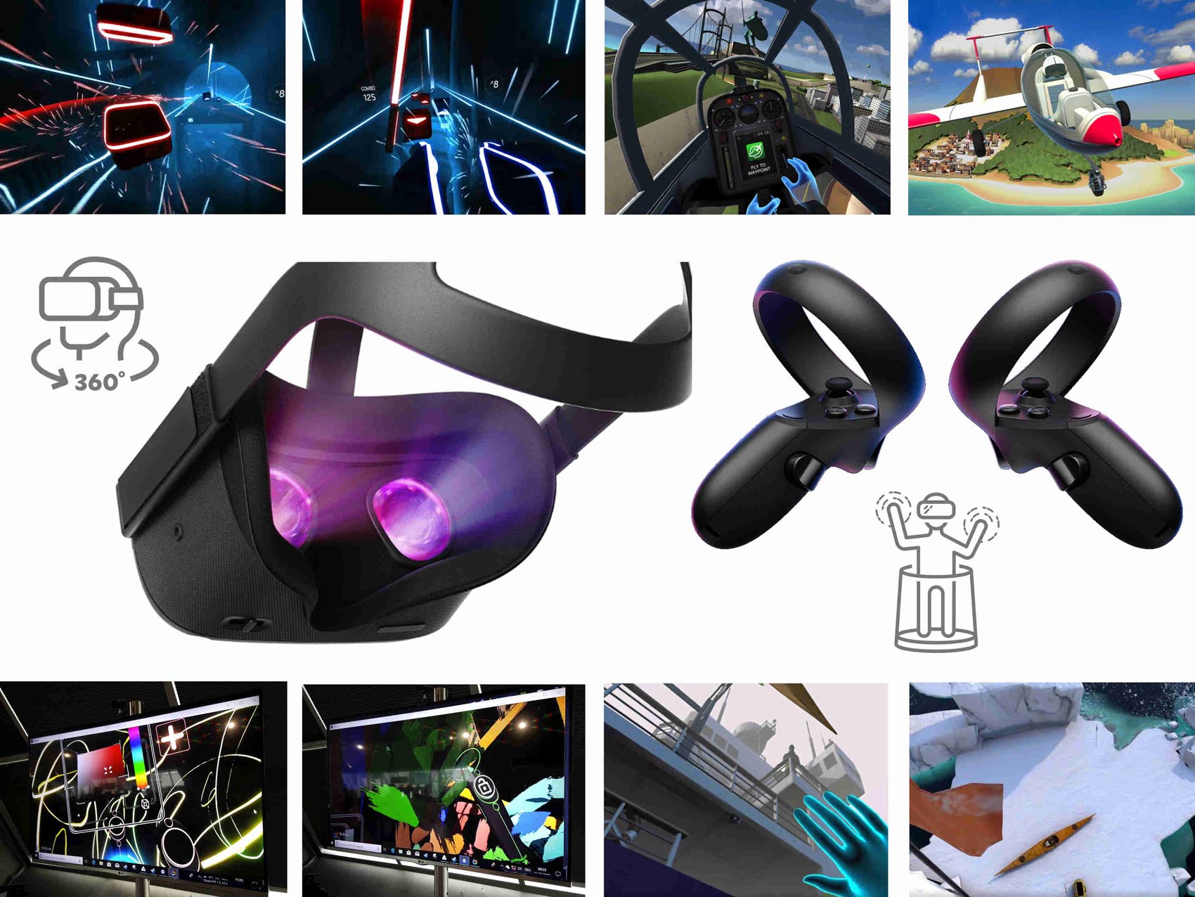 Oculus Quest VR Virtual Reality Brille (All-in-One) 360°